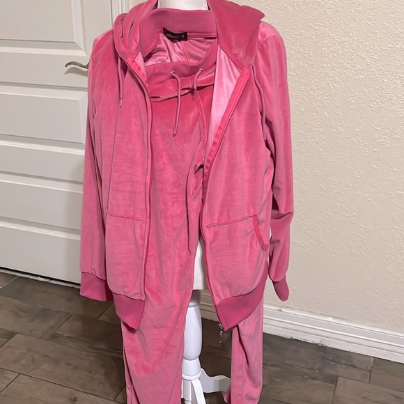Pants & Jumpsuits | Track Suit Hot Pink Xl Wide Leg Fits Loosely Gently ...